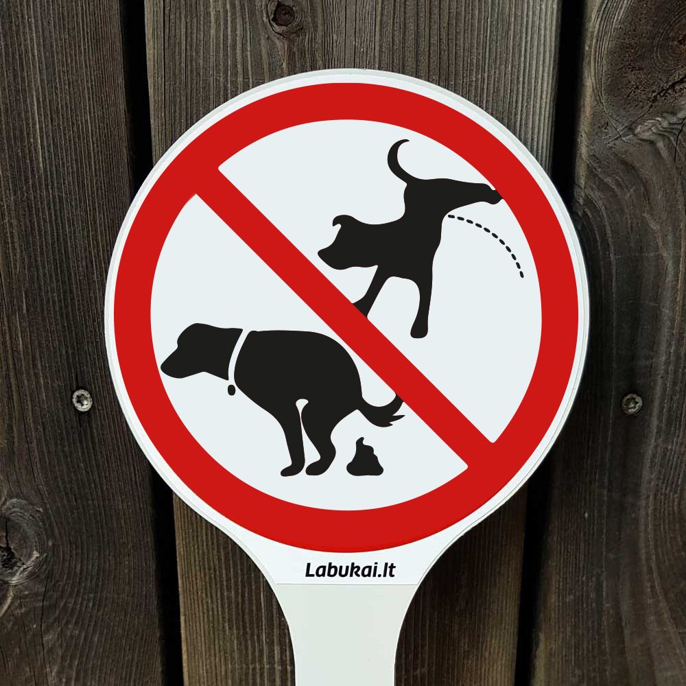 Įsmeigiamas kietas ženklas "nešikti ir nemyžti" – Oxiform - Lipdukų gamyba